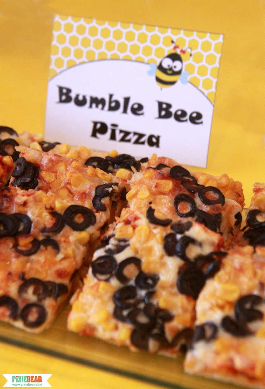 How to Make a Bumble Bee Pizza | Pixiebear Party Printables